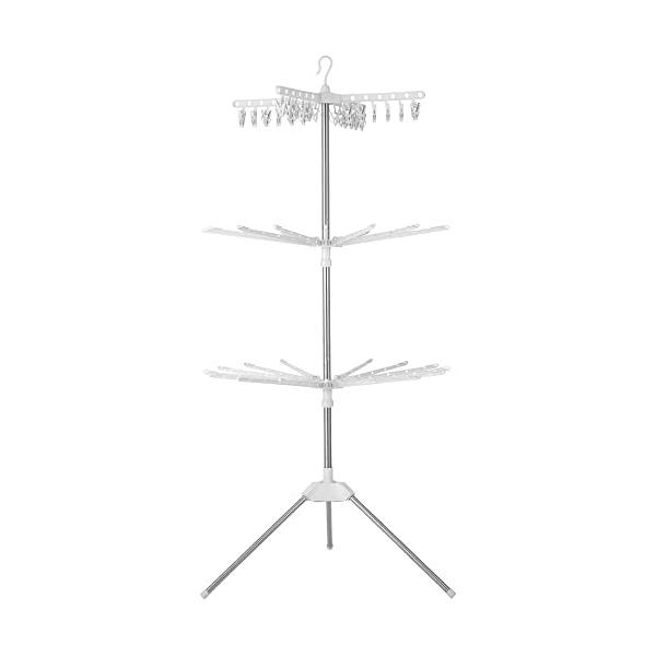 3段 (ピンチハンガーあり)・ホワイト 3段(上段:着脱ピンチハンガー) CLS-173R・・Color:ホワイトStyle:3段 (ピンチハンガーあり)・商品サイズ(cm):直径約84×高さ約168・商品サイズ(cm)/本体:直径約84×...