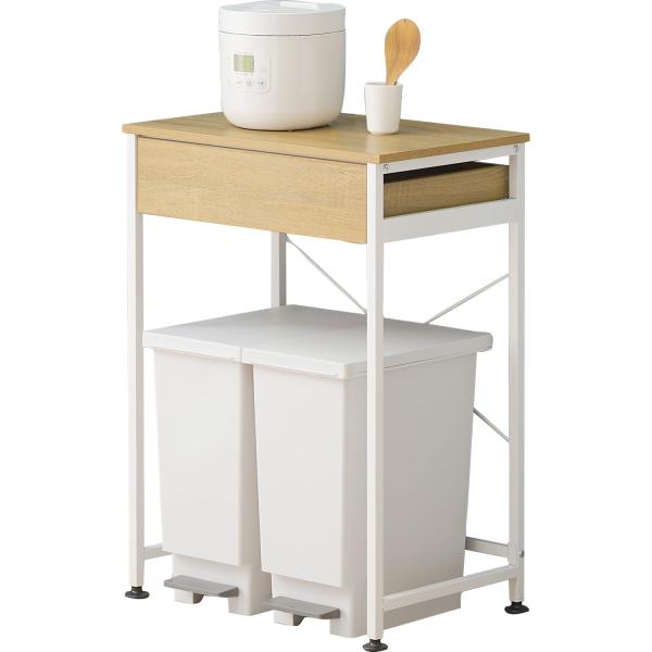 モダン・ナチュラル×ホワイト 幅60.5cm KR-3770NW・・Color:ナチュラル×ホワイトSize:幅60.5cm・【商品サイズ(約)】幅60.5×奥行42×高さ85.5cm・キッチン周りをスッキリ整理できる。デッドスペースを有効...