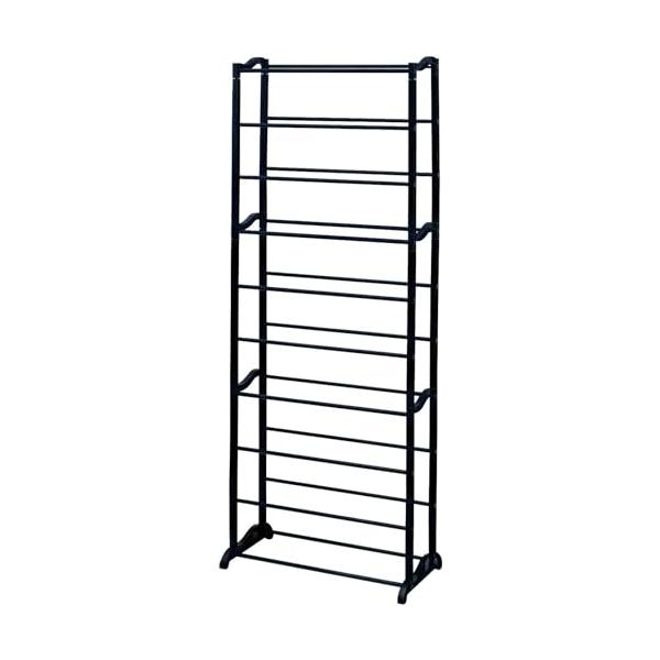 8)シューズラックブラック/外寸:幅50.5×奥行16×高さ140cm、内寸:横幅47cm/10517・Style:8)シューズラック・パッケージ個数:1・本体サイズ:約50.5×16×140cm・本体重量:約1.3kg・素材・材質:スチー...