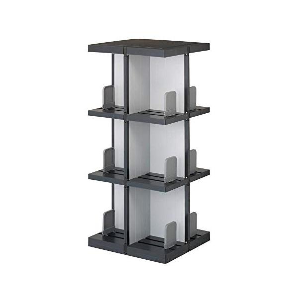 モダン・ブラック W35.3×D31.3×H76cm I-485・・Color:ブラック・サイズ:W353×D313×H760mm・本体重量:4320g・素材・材質:天板・棚板・ベース台・回転板/ハイインパクトスチロール 仕切り板(大・小)...