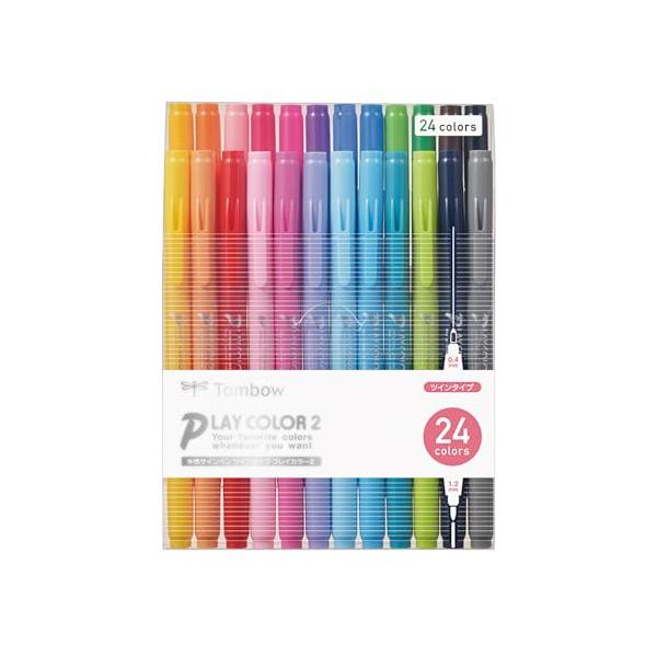 水性24色セット/-/GCB-012・パッケージ個数:1・【色】24色セット・【仕様】ツインタイプ／極細プラ芯（0.4mm）と太書き用繊維芯（1.2mm）・【用途】一般筆記・デザイン・スケッチ用・アンダーライン用・【インク】水性染料インク・...