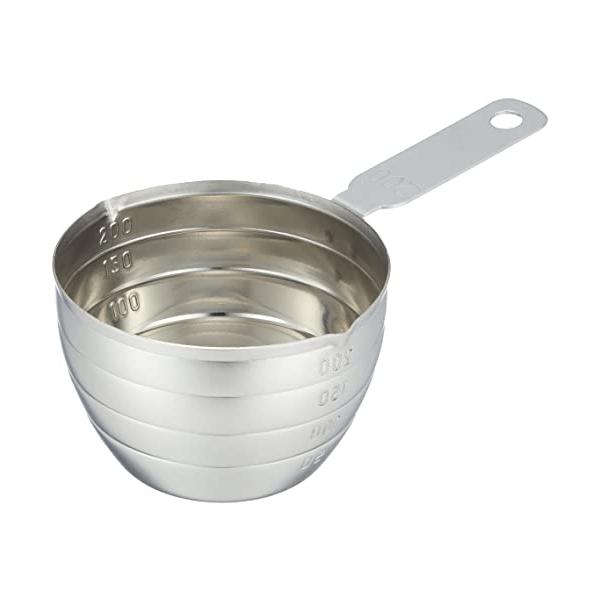 シルバー/中 (Medium)/CC-1523・PatternName:量カップ・パッケージ個数:1・製品サイズ:(約)全長14.5×幅8.5×高さ6cm・製品重量:(約)0.08kg・素材・材質:ステンレス鋼・容量:(約)200ml(最大...