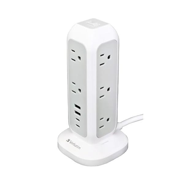 ホワイト/-/32250・パッケージ個数:1・タワー型電源タップ・寸法：約92(W) x 100(D) x 193(H)・質量：約675ｇ・長さ：2m・パワーLED：青色LED点灯