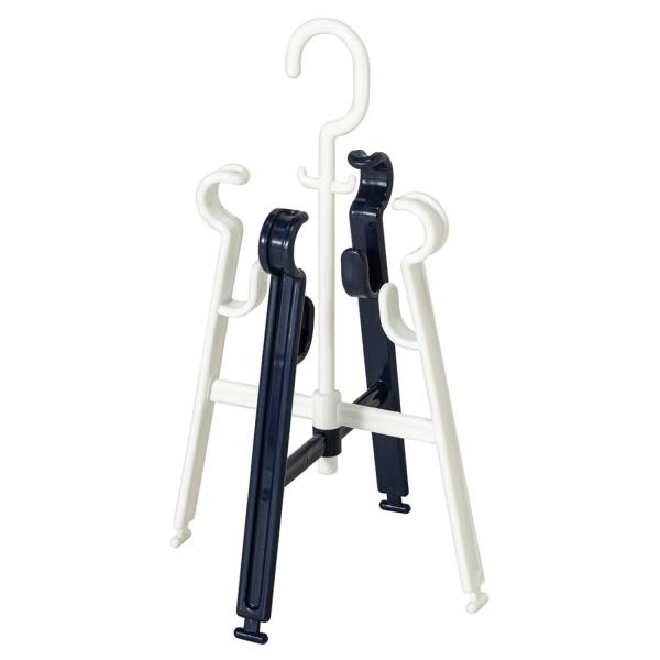 モダンホワイト＆ロイヤルブルー/-/SK-1WR・パッケージ個数:1・くつ２足が効率良く干せるくつほしスタンドです・竿などに吊るして、日当たりの良い場所に置いて、２ＷＡＹで使える仕様です・縦長設計でスペースを取らずに使えます・折りたたんでコ...