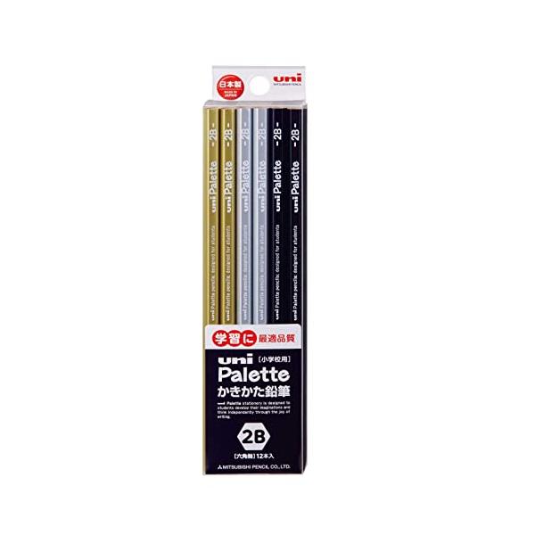・ブラック 2B K56172B・・Size:2B・【パレット】信頼の日本製品質の学童向け鉛筆・【硬度】2B 【軸】六角軸/ブラック・ゴールド・シルバー（1ダースに3色入り)・【ケース】プラ箱入り・【サイズ】幅47×高さ198×奥行17mm...
