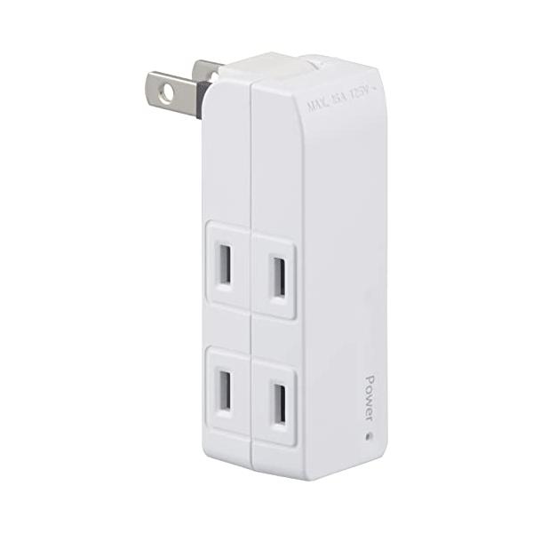 ホワイト/4個口/-・Size:4個口・パッケージ個数:1・【 特 長 】● 独自技術で異常過熱を検知、通電火災からしっかり守る・● 差し込み口の温度が約150℃になると自動的に通電を遮断（特許第5853076号採用）・● 通電表示LED付...