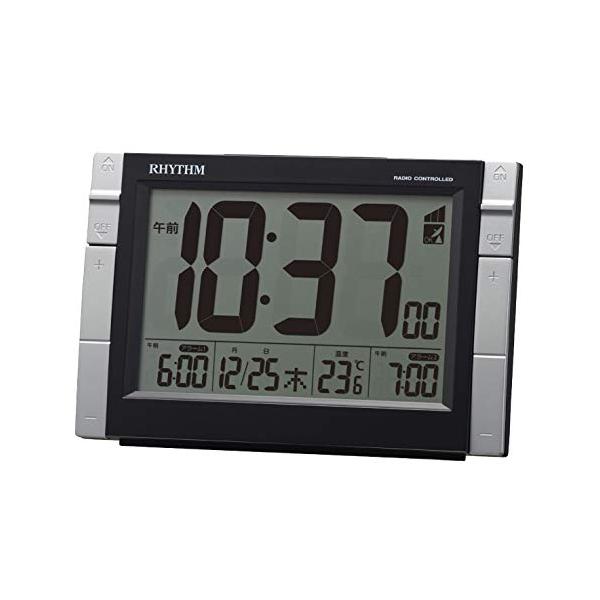モダン・ブラック 10.2x15.5x6.1cm 8RZ223SR02・・Color:ブラック・サイズ：10.2x15.5x6.1cm、質量：220g・使用電源：単3形×2本(別売)・ムーブメント：電波時計・アラーム：電子音（ピピピ）、2つ...