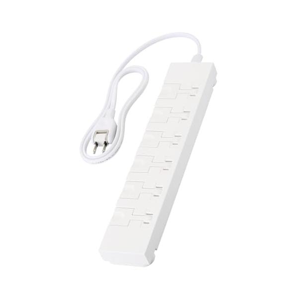 ホワイト/1m/T-KF07M-2610WH・Size:1m・パッケージ個数:1・押すだけ簡単。片手でプラグが抜ける6個口の電源タップです。レバーを押すだけで楽にプラグを外せます。吊り穴・フック・マグネット付きで床面以外にも設置して使えるの...