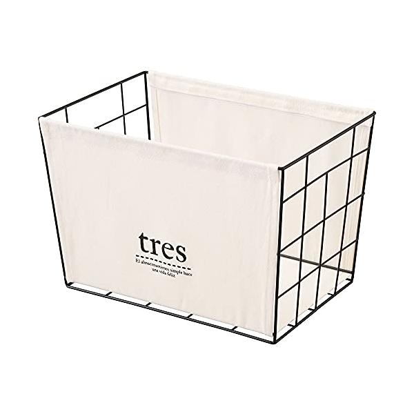 ワイヤーラック・アイボリー(TRES) 幅約38 WIB-38・・Color:アイボリー(TRES)・商品サイズ(cm):幅約38×奥行約26×高さ約25・耐荷重:約6kg・材質:布 ポリエステル58%、綿28%、レーヨン14% / ワイヤ...