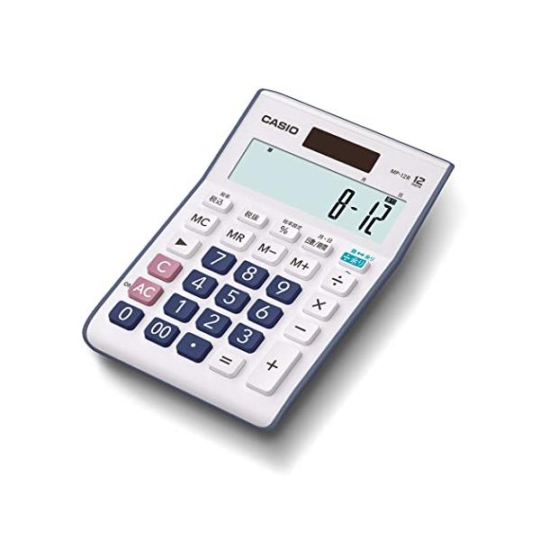 ミニジャストタイプ・ブルー  MP-12R-N・・Color:ブルー・割り算の答えと余りを一度に計算。「余り計算」機能・調剤薬局や物流倉庫などピッキング業務の効率化に。・次回来局日の予測に役立つ。「日数計算」機能・12桁/日数計算/時間計算...