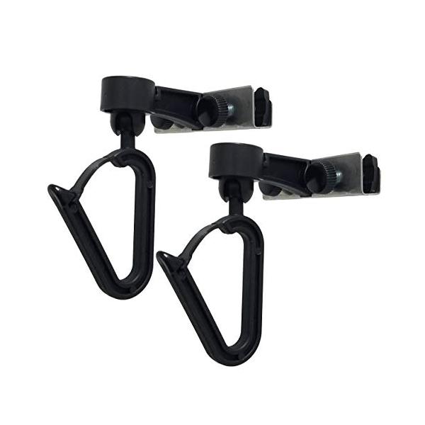 ブラック/約62×10×73mm/OH-01・パッケージ個数:1・日本製・材質:本体/6ナイロン樹脂、取付金具/ステンレス・サッシにねじ式で取付簡単、オーニング用スイングハンガー・フックがタテヨコに動いて揺れを吸収します。・耐荷重:3kg/組