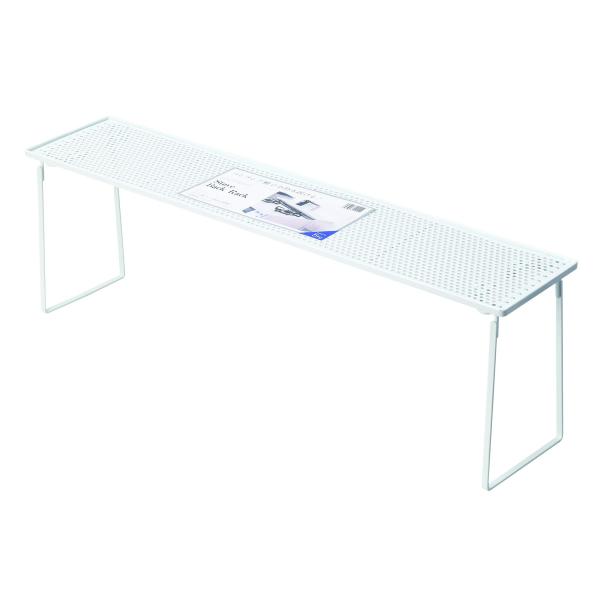 折れタイプ・ホワイト 約幅655×奥行145×高さ210mm HB-5555・製品サイズ:(約)幅65.5×奥行14.5×高さ21cm・製品重量:(約)0.9kg・素材・材質:鉄(エポキシ樹脂塗装)・生産国:中国・耐荷重:(約)5kg