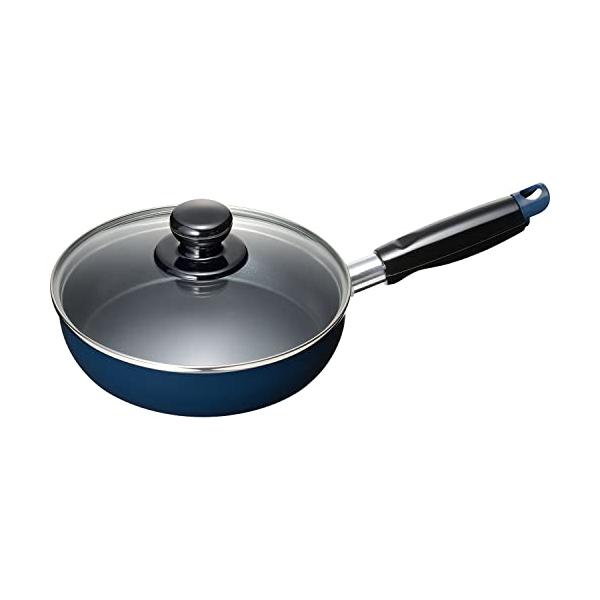 フライパン18cmネイビー/-/MB-2373・Style:フライパン18cm・パッケージ個数:1・商品サイズ:約 幅33.5×奥行19×高さ10.5cm、重量:約740g・本体:ステンレス鋼、内面:ふっ素樹脂加工、外面:焼付塗装、底面:ス...