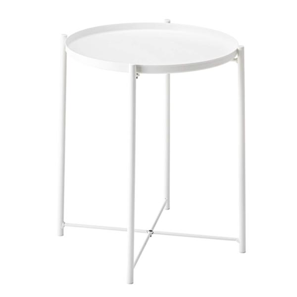 ナイトテーブルホワイト/幅48×奥行き48×高さ52cm/LFS-880WH・パッケージ個数:1・本体サイズ:幅48×奥行き48×高さ52cm・重量:2.5kg・素材:スチール 粉体塗装・生産国:中国