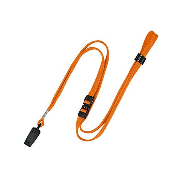 ストラップ・橙色 10mm×90cm NB-29-RG・・Color:橙色・【本体サイズ】長さ 約90cm 幅10mm・【材質】再生PET・【仕様】安全装置、長さ調節機能付き・【環境情報】グリーン購入法適合商品 / GPNエコ商品ねっと掲載