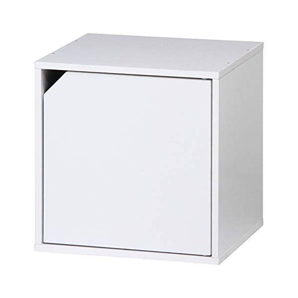 扉付き・ホワイト キューブボックス 81907・・Color:ホワイトSize:キューブボックスStyle:扉付き・サイズ:幅34.5×奥行29.5×高さ34.5cm・本体重量:5kg・素材・材質:プリント紙化粧パーティクルボード・原産国:...