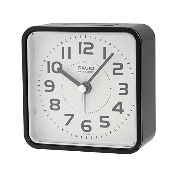 ・ブラック 93×92×41mm TQ-770J-1JF・・Color:ブラック・機能:電波受信機能(自動受信/手動受信)、電波受信ONOFF機能、ステップ秒針、電子音アラ-ム、スヌ-ズ機能、ライト(残照機能付き)、秒針停止機能(アラ-ム設...