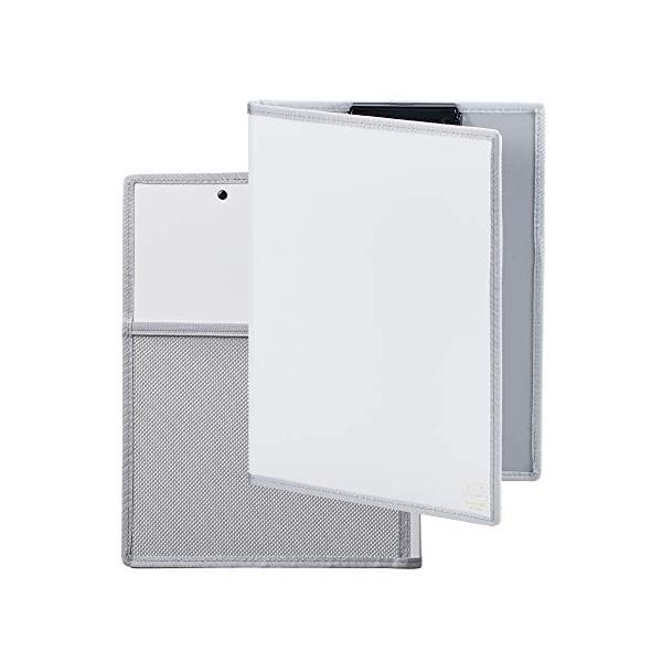 シンプル・シロ  5995シロ・・Color:シロ・小物と書類の持ち運びに便利な多機能ポケットがついたクリップボード・【外寸】約251（W）×23（D）×333（H）mm【質量】約380g【色】シロ・【材質】3種3層発泡PP（表紙）／ナイロ...