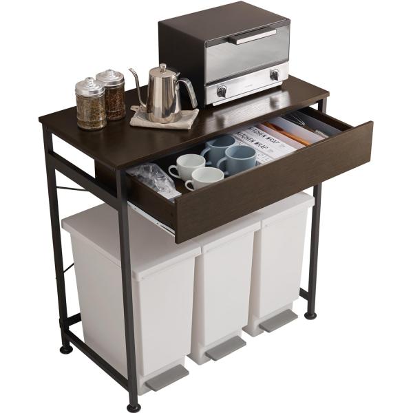 モダン・ダークブラウン 幅80.5cm KR-3771DBR・・Color:ダークブラウンSize:幅80.5cm・【商品サイズ(約)】幅80.5×奥行42×高さ85.5cm・キッチン周りをスッキリ整理できる。デッドスペースを有効活用したゴ...