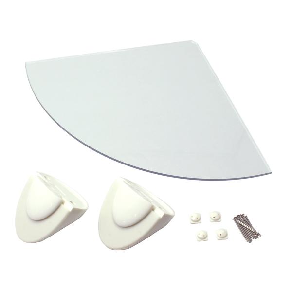 コーナー用・ホワイト  58573・・Style:コーナー用・サイズ:約横200×奥行200×厚さ3mm・本体重量:260g・素材・材質:板:アクリル クリップ:ABS樹脂・平面耐荷重:約2kgまで