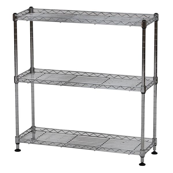 組立・メッキ 60x30x45cm KS-MR6030・サイズ:60x30x45cm・主材:スチール、クロームメッキ仕様・生産国:中国・耐荷重:棚板一枚30kg・線径:14mm