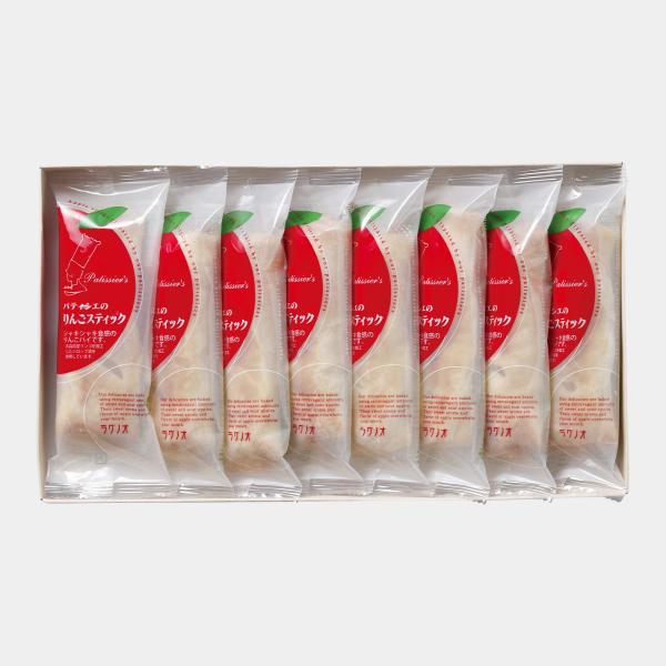 【内容量】8本入【サイズ】：33×19×高さ3.5cm【賞味期限】製造月日から45日【原材料】リンゴシロップ漬、パイ生地（小麦粉、マーガリン、その他）（乳成分を含む）、小麦粉、液鶏卵、砂糖、マーガリン、麦芽糖、水あめ、食用加工油脂、米粉、で...