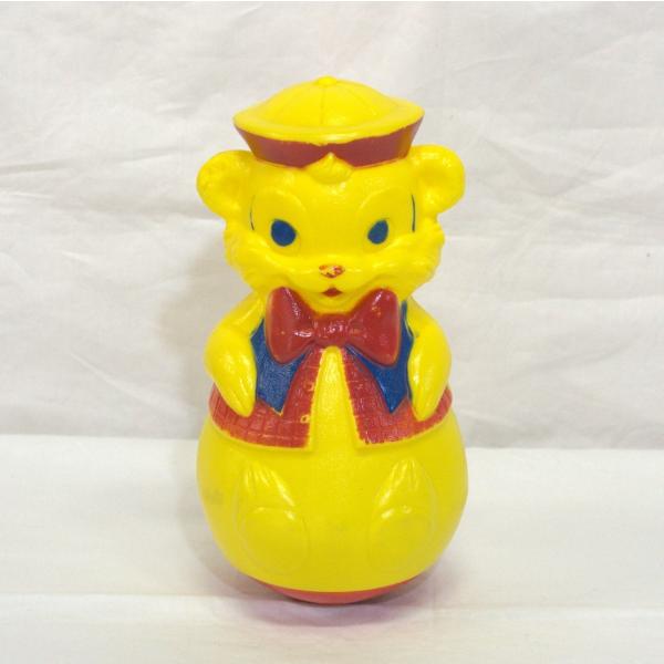 1962年ELDON社製 、ハードプラスチックミュージックベアドール、ベビートイ(Eldon Musical Hard  Plastic Baby Toy Bear )、揺らすと起き上がる、下にオモリが入ったクマのハードプラスチックドールで...