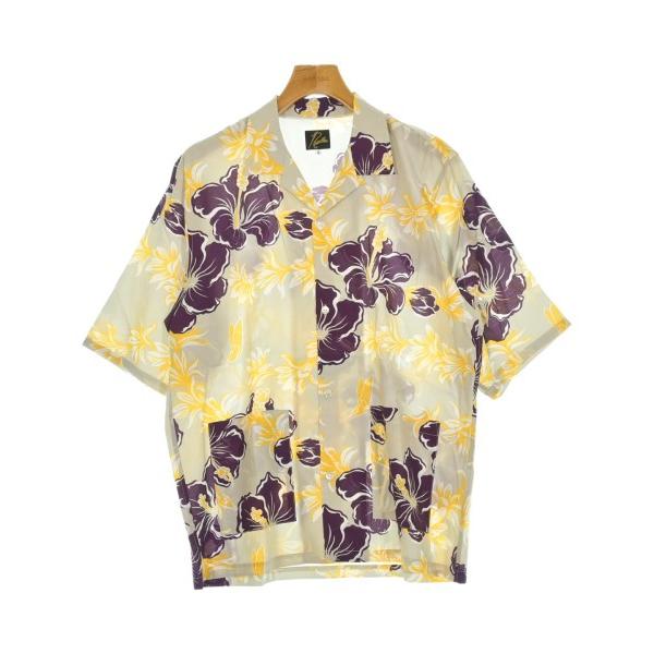 【ブランド】Needles (ニードルス)【タイプ】メンズ【商品番号】2200646333748r20260219【コンディション】ランク：B   【カラー】ベージュx紫x黄等(花柄)【サイズ】L【実寸(cm)】身幅:53.5cm,肩幅:5...