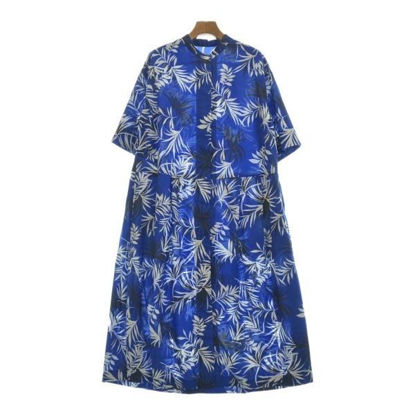 【ブランド】HUMAN WOMAN (ヒューマン　ウーマン)【タイプ】レディース【商品番号】2200642724960r20260306【コンディション】ランク：新品同様   【カラー】青x白x黒(総柄)【サイズ】M【実寸(cm)】身幅:5...