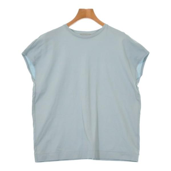 【ブランド】theory luxe (セオリーリュクス)【タイプ】レディース【商品番号】2200629508033r20251127【コンディション】ランク：B   詳細：首まわりほつれ、汚れあり【カラー】水色系【サイズ】38(M位)【実寸...