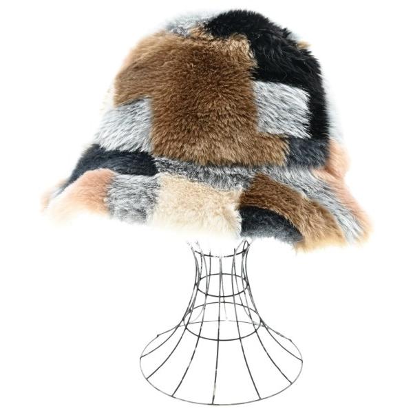 【タイプ】レディース【商品番号】2200517573266r20250108【コンディション】ランク：A   【カラー】ベージュx紺xオレンジ等(総柄)【サイズ】-【実寸(cm)】頭まわり:57cm,ツバ:7cm,高さ:12cm【素材】フェ...