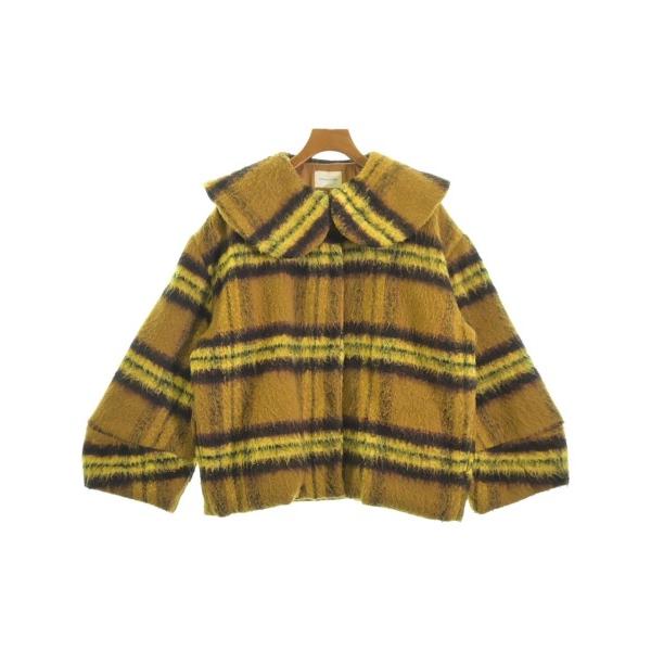 【ブランド】CAROLINA GLASER (カロリナグレイサー)【タイプ】レディース【商品番号】2200673049131r20260410【コンディション】ランク：B   【カラー】キャメルx黄(チェック)【サイズ】F【実寸(cm)】身...