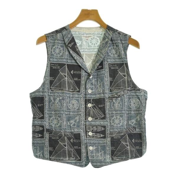 【ブランド】Engineered Garments (エンジニアドガーメンツ)【タイプ】メンズ【商品番号】2200589278113r20250912【コンディション】ランク：B   【カラー】紺x黒x白(総柄)【サイズ】M【実寸(cm)】...