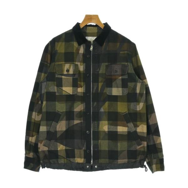 【ブランド】sacai (サカイ)【タイプ】メンズ【商品番号】2200675035040r20260418【コンディション】ランク：B   【カラー】黒xカーキx茶等(総柄)【サイズ】3(L位)【実寸(cm)】身幅:56cm,肩幅:47cm...