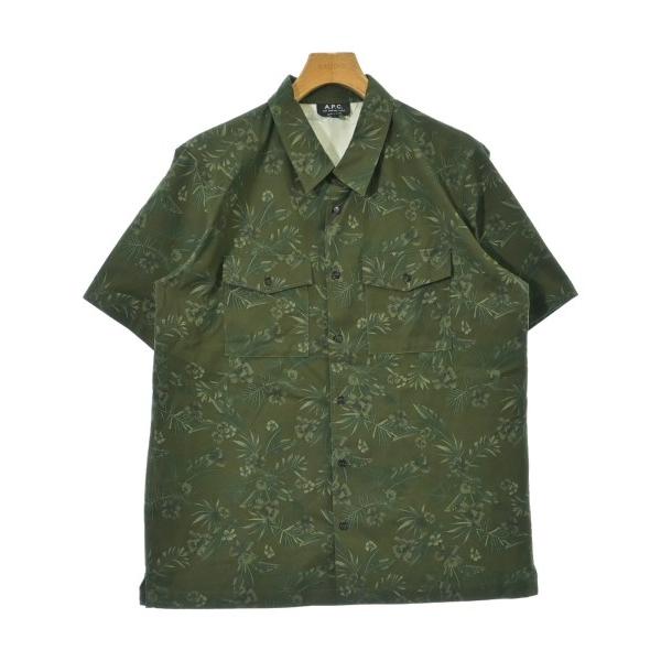 【ブランド】A.P.C. (アーペーセー)【タイプ】メンズ【商品番号】2200647873137r20260218【コンディション】ランク：B   【カラー】緑系(ボタニカル)【サイズ】L【実寸(cm)】身幅:59cm,肩幅:45cm,袖丈...