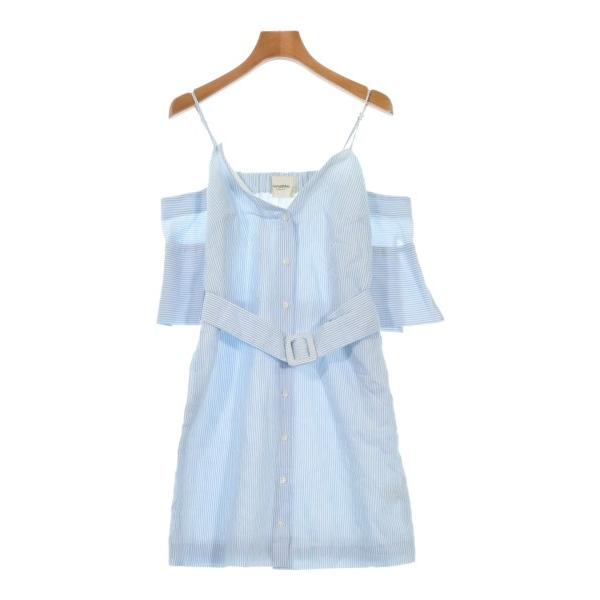 【ブランド】nanushka (ナヌーシュカ)【タイプ】レディース【商品番号】2200638382105r20260105【コンディション】ランク：B   詳細：ベルト汚れあり【カラー】水色x白(ストライプ)【サイズ】XS【実寸(cm)】身...