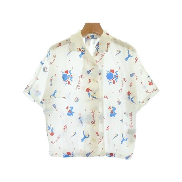 【ブランド】RUMBLE RED (ランブルレッド)【タイプ】レディース【商品番号】2200623323403r20251222【コンディション】ランク：B   詳細：首まわり汚れあり【カラー】白(総柄)【サイズ】F【実寸(cm)】身幅:5...