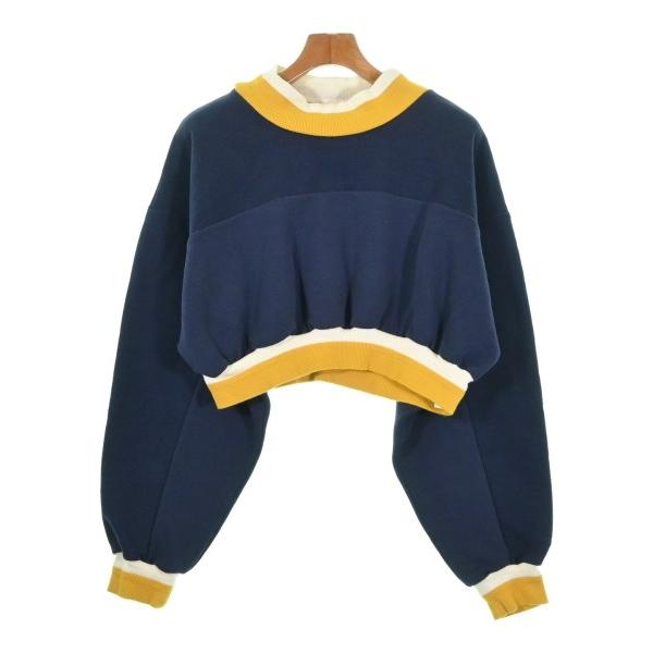 【ブランド】77circa (ナナナナサーカ)【タイプ】レディース【商品番号】2200674696013r20260428【コンディション】ランク：B   詳細：毛羽立ちあり【カラー】紺x黄x白【サイズ】F【実寸(cm)】身幅:51cm,裄...