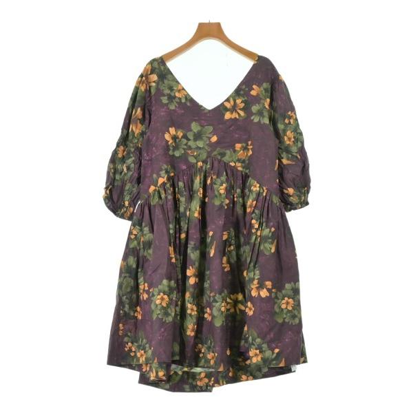 【ブランド】Merlette (マーレット)【タイプ】レディース【商品番号】2200631162445r20260120【コンディション】ランク：B   詳細：全体シワあり【カラー】紫x緑xオレンジ(花柄)【サイズ】S【実寸(cm)】身幅:...