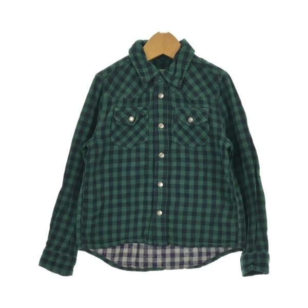 【タイプ】キッズ【商品番号】2200468199089r20250406【コンディション】ランク：B   詳細：品質表示にペン痕があります。【カラー】緑x紺(ギンガムチェック)【サイズ】120(7T-8T)【実寸(cm)】身幅:35cm,肩...