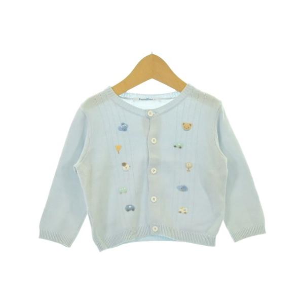 【ブランド】familiar (ファミリア)【タイプ】キッズ【商品番号】2200687220298r20260524【コンディション】ランク：B   詳細：袖口汚れあり【カラー】水色【サイズ】80(12M)【実寸(cm)】身幅:33cm,肩...