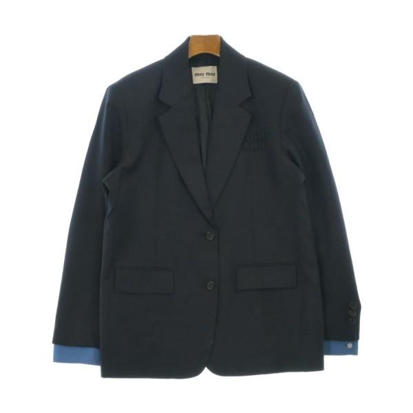 【ブランド】Miu Miu (ミュウミュウ)【タイプ】レディース【商品番号】2200675418010r20260421【コンディション】ランク：B   【カラー】紺【サイズ】36(XS位)【実寸(cm)】身幅:49cm,肩幅:44cm,袖...