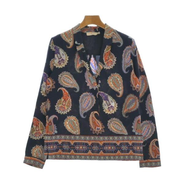 【ブランド】TORY BURCH (トリーバーチ)【タイプ】レディース【商品番号】2200657236021r20260306【コンディション】ランク：A   【カラー】紺xオレンジx青等(総柄)【サイズ】2(S位)【実寸(cm)】身幅:4...