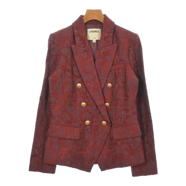 【ブランド】L'AGENCE (ラジャンス)【タイプ】レディース【商品番号】2200624679189r20251114【コンディション】ランク：新品同様   【カラー】赤(総柄)【サイズ】4(XL位)【実寸(cm)】身幅:43cm,肩幅:...