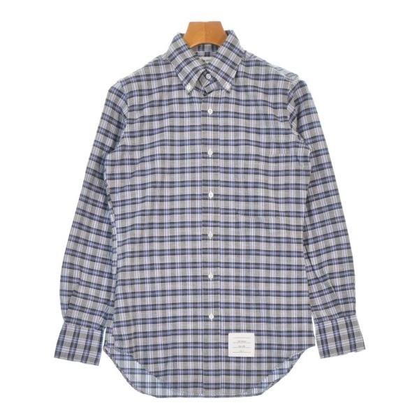 【ブランド】THOM BROWNE (トムブラウン)【タイプ】メンズ【商品番号】2200665329029r20260331【コンディション】ランク：B   【カラー】グレーx青x白等(チェック)【サイズ】0(XS位)【実寸(cm)】身幅:...