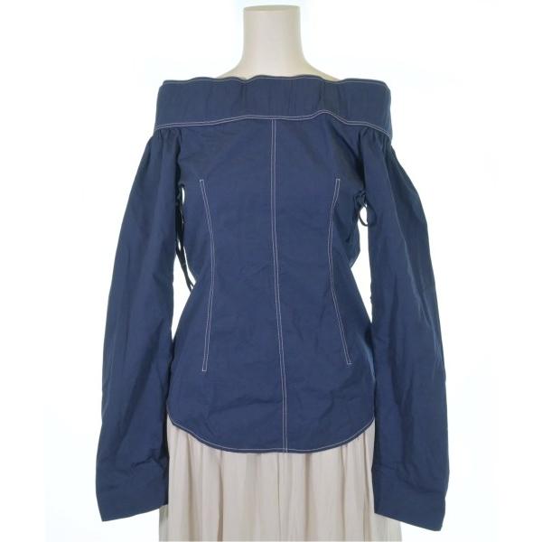 【ブランド】CEDRIC CHARLIER (セドリック　シャルリエ)【タイプ】レディース【商品番号】2200636555051r20251219【コンディション】ランク：C   詳細：首まわり内側汚れあり【カラー】紺【サイズ】38(S位)...