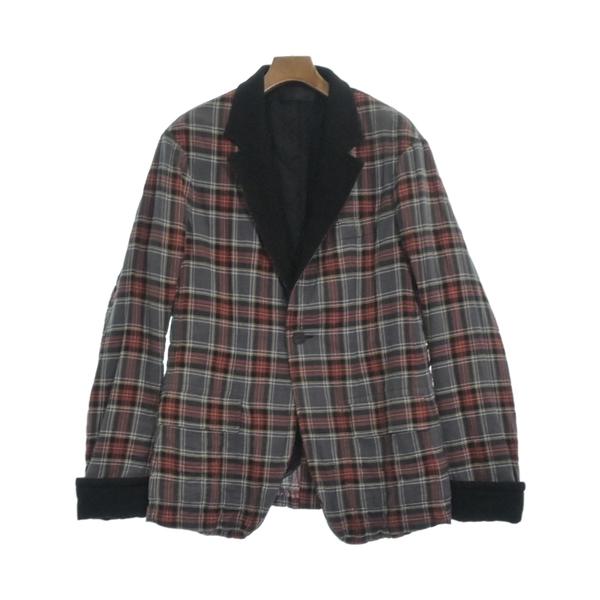 【タイプ】メンズ【商品番号】2200413865014r20240124【コンディション】ランク：B   【カラー】グレーx赤x黄等(チェック)【サイズ】44(S位)【実寸(cm)】身幅:49cm,肩幅:50cm,袖丈:69cm,着丈:77...