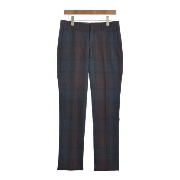 【ブランド】Umit Benan (ウミットベナン)【タイプ】メンズ【商品番号】2200664077143r20260404【コンディション】ランク：B   詳細：右裾ほつれあり【カラー】紺x黒x赤(チェック)【サイズ】46(M位)【実寸(...