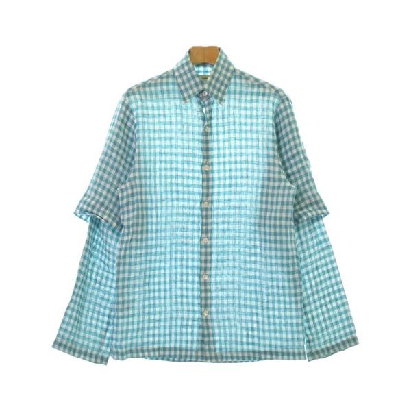 【タイプ】メンズ【商品番号】2200498833014r20241101【コンディション】ランク：B   【カラー】青系x白(チェック)【サイズ】44(S位)【実寸(cm)】身幅:50cm,肩幅:44cm,袖丈:65cm,着丈:75cm【素...
