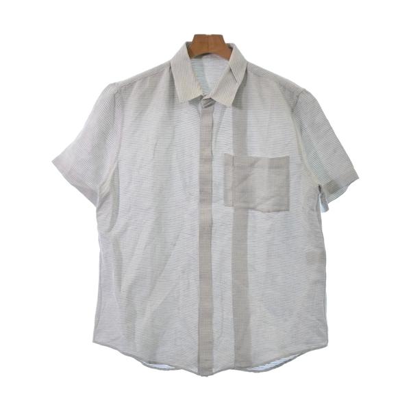 【タイプ】メンズ【商品番号】2200382186110r20231029【コンディション】ランク：B   詳細：首まわりに汚れがあります。【カラー】白x紺【サイズ】52(XL位)【実寸(cm)】身幅:52.5cm,肩幅:47.5cm,袖丈:...